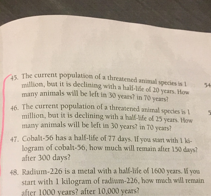 Solved current population of a threatened animal species is | Chegg.com