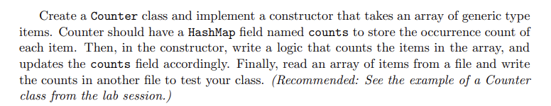 Solved Create a Counter class and implement a constructor | Chegg.com
