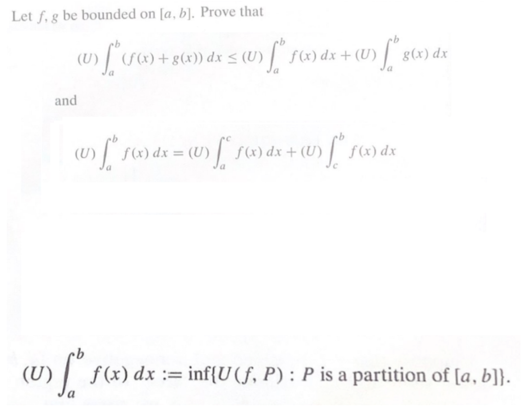 Solved Let f,g be bounded on [a,b]. Prove that | Chegg.com