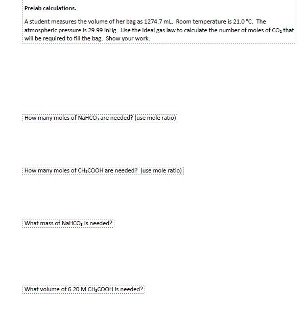 Solved Prelab calculations. A student measures the volume of | Chegg.com