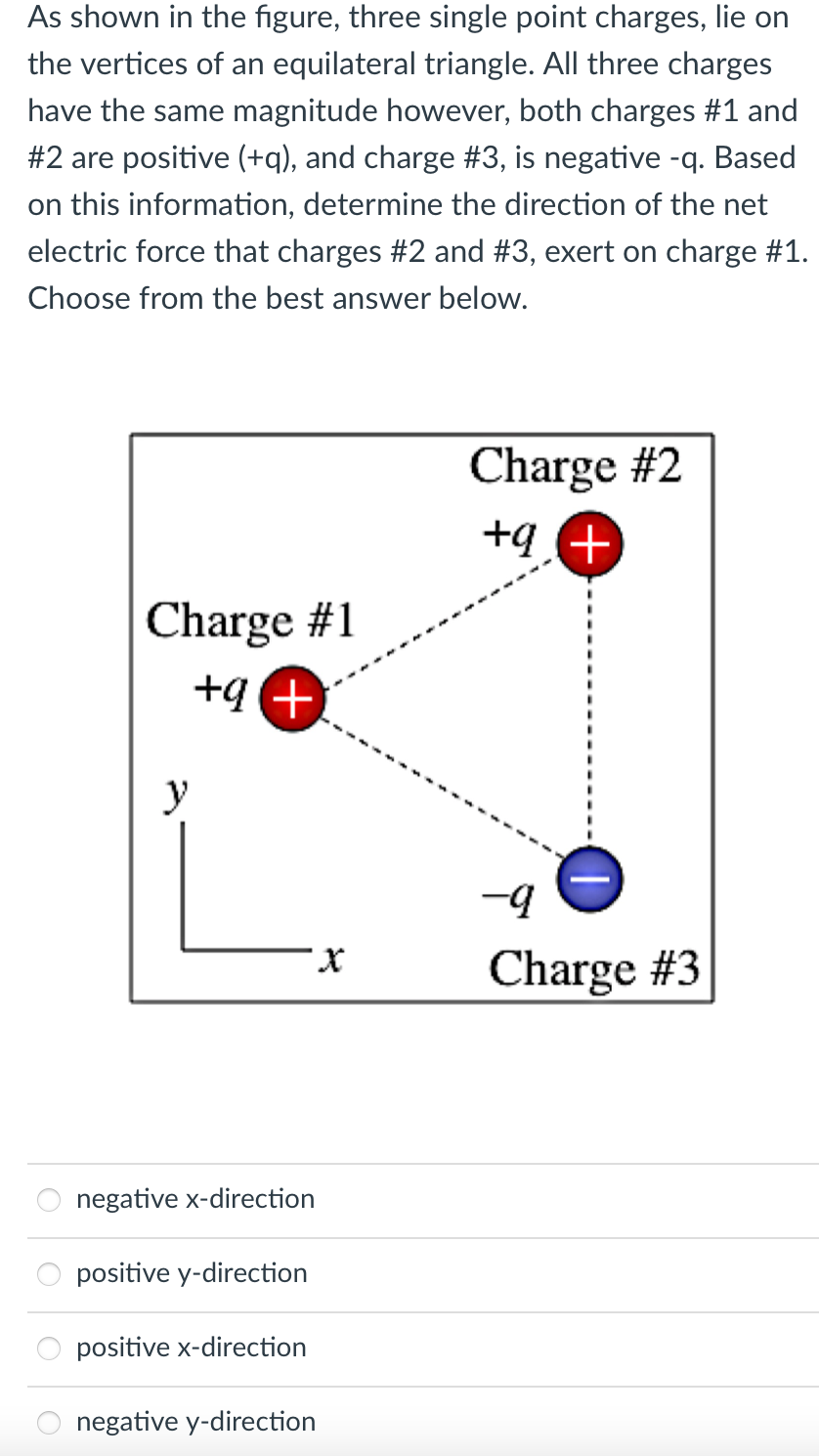 Solved As shown in the figure, three single point charges, | Chegg.com