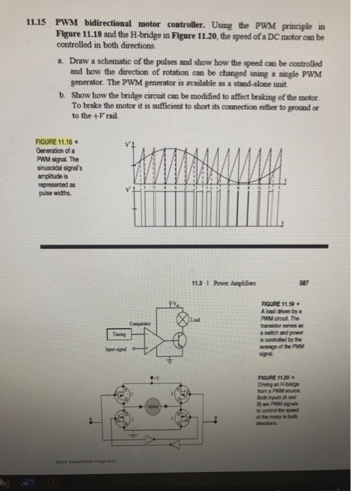 Solved 11 15 Pwm Bidirectional Motor Controller Using The