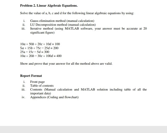 Solving Linear Algebraic Equations In Matlab - Tessshebaylo Solving Linear Algebraic Equations In Matlab - Tessshebaylo
