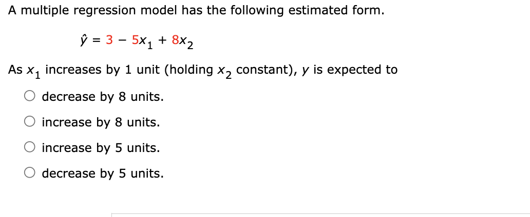 Solved A multiple regression model has the following | Chegg.com