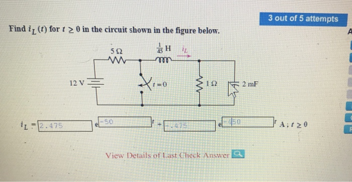 Solved find iL(t) for t>0 in the circuit shown in the figure | Chegg.com