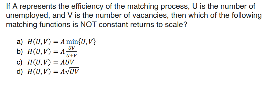 Solved If A represents the efficiency of the matching | Chegg.com