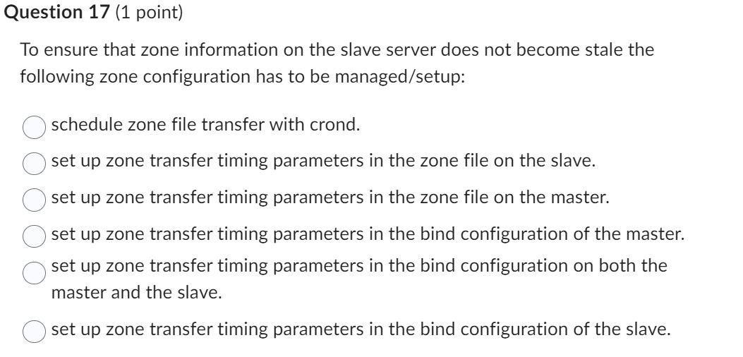Solved To ensure that zone information on the slave server | Chegg.com
