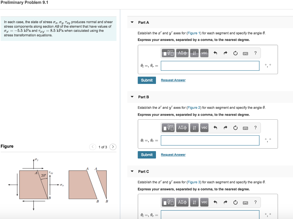 Solved Preliminary Problem 9.1 In each case, the state of | Chegg.com