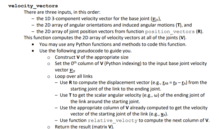 Solved velocity_vectors There are three inputs, in this | Chegg.com