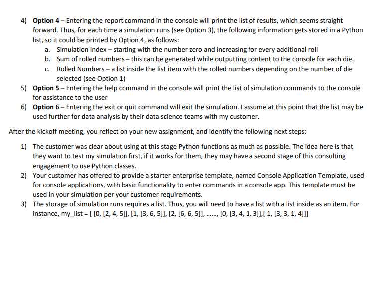 Part 1: Delivery of Python Console with complete | Chegg.com