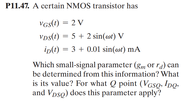 Solved P11.47. A certain NMOS transistor has | Chegg.com