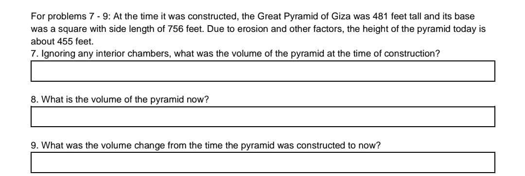Solved For problems 7 - 9: At the time it was constructed, | Chegg.com