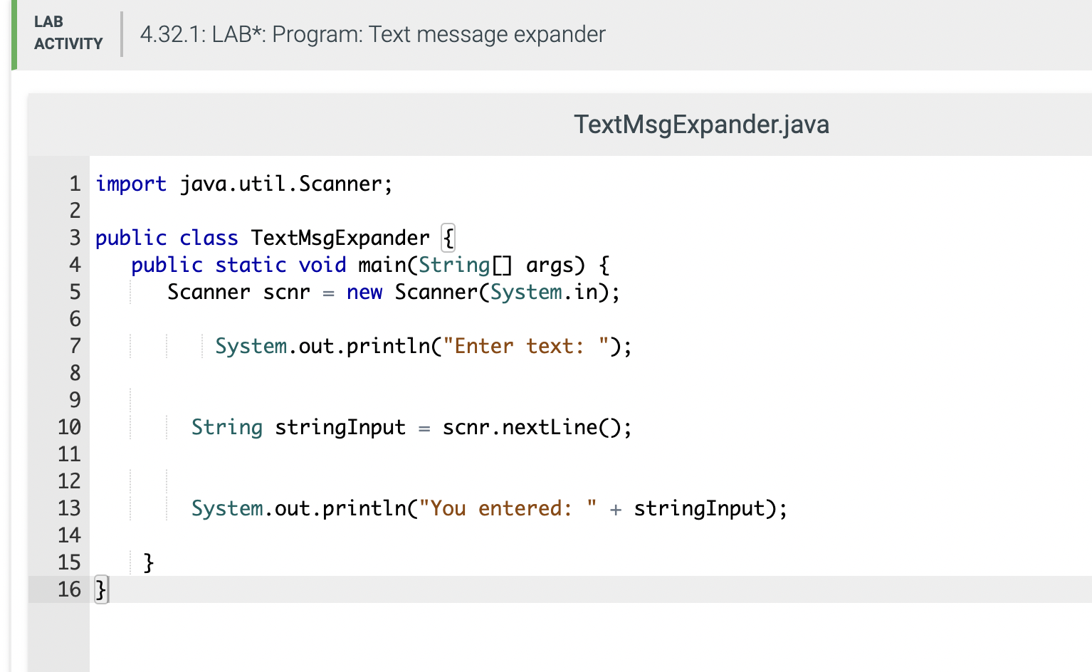 Solved LAB ACTIVITY 4.32.1: LAB*: Program: Text message | Chegg.com