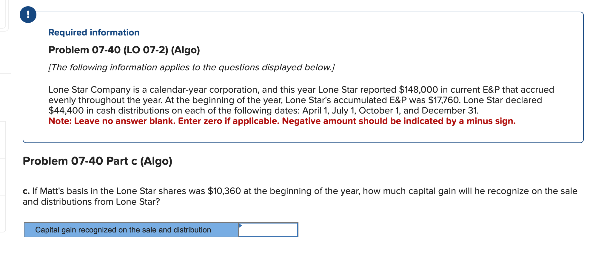 Solved Required information Problem 07-40 (LO 07-2) (Algo) | Chegg.com