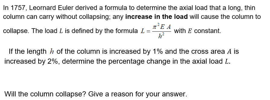 Solved In 1757, Leornard Euler derived a formula to | Chegg.com