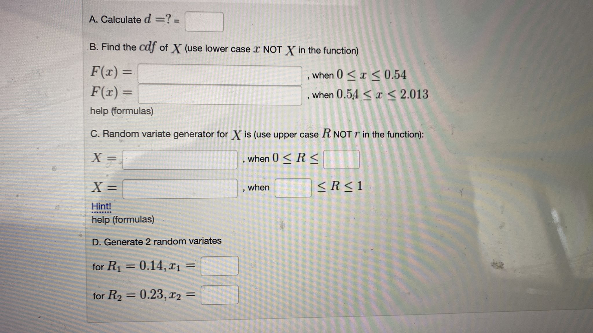 Solved Suppose that random variable \\( X \\) has the | Chegg.com