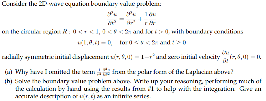 Solved Consider the 2D-wave equation boundary value problem: | Chegg.com