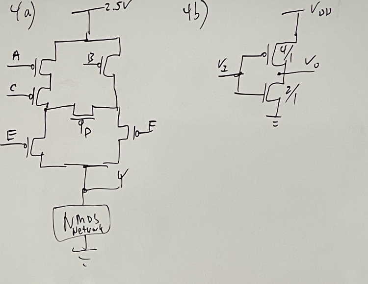 Solved 5. (a) Find the NMOS network for figure 4a. (b) Size | Chegg.com
