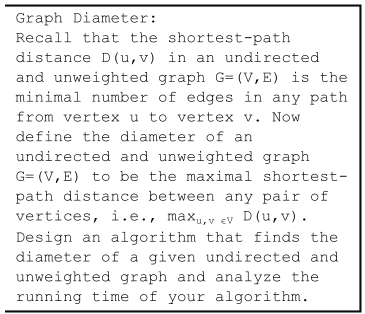 Solved Graph Diameter: Recall that the shortest-path | Chegg.com