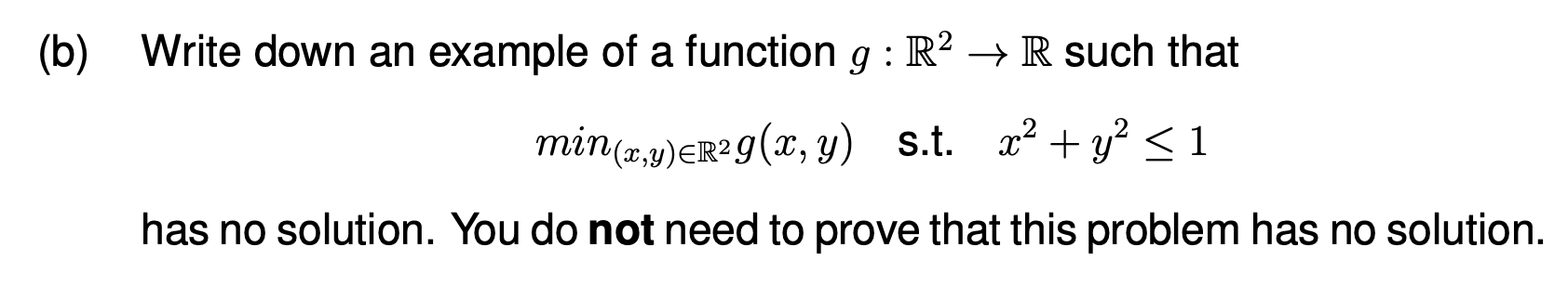 Solved Write down an example of a function g : R2 → R such | Chegg.com