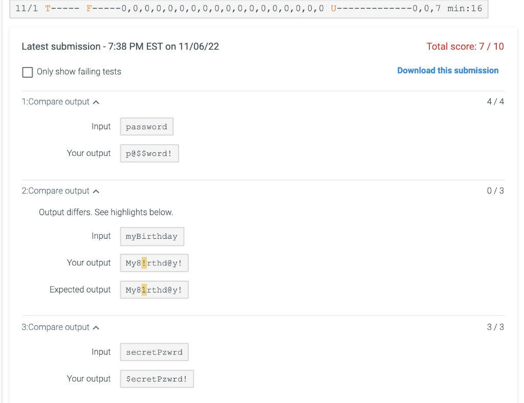 Solved Password Input Final Password I 0 While I
