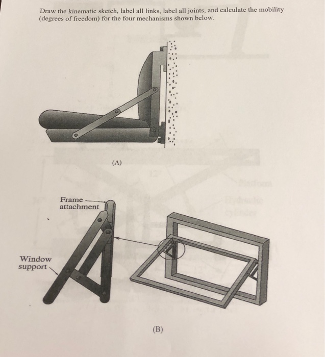 Solved Draw the kinematic sketch, label all links, label all | Chegg.com