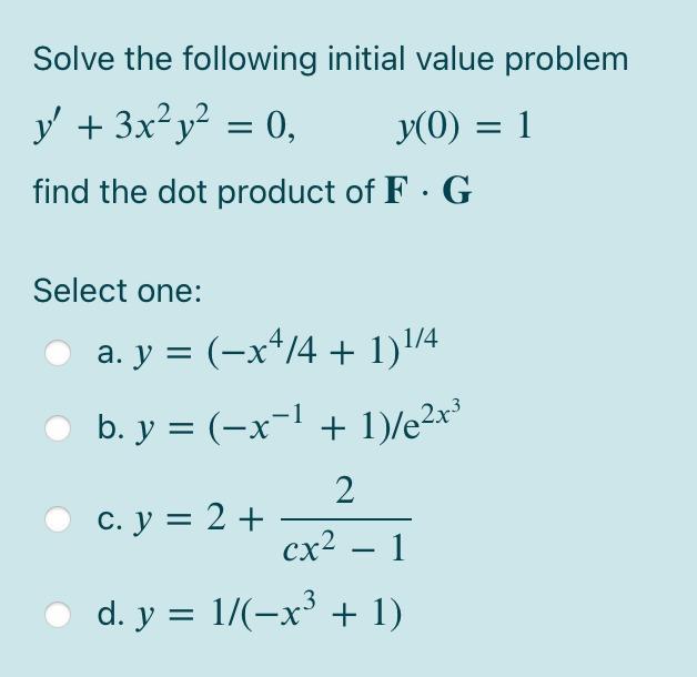 Solved Solve the following initial value | Chegg.com