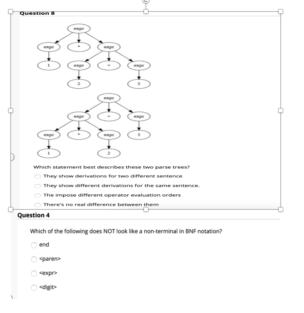 Solved Question 8 expr Which statement best describes these | Chegg.com