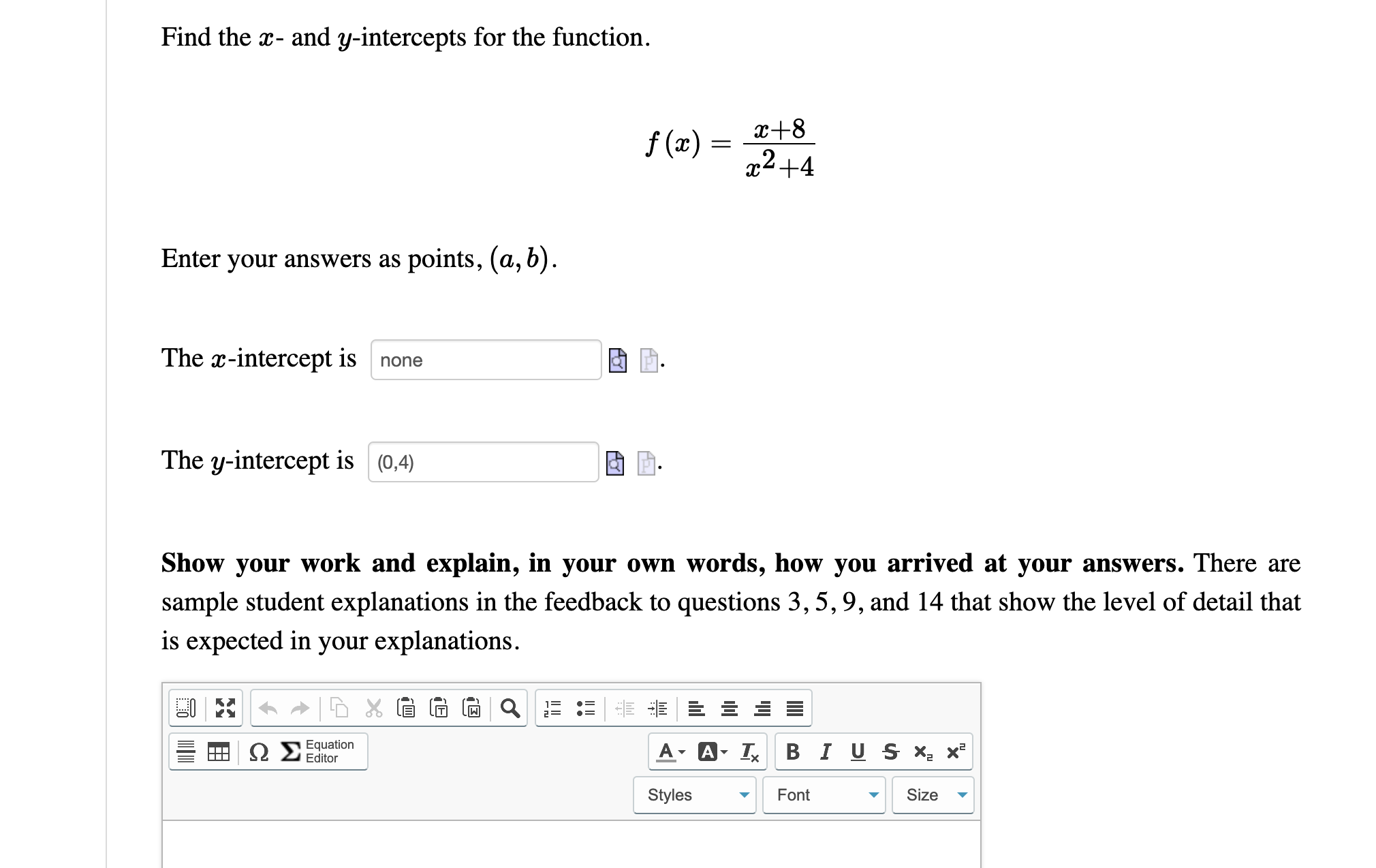 Solved Find the x - and y -intercepts for the function. | Chegg.com