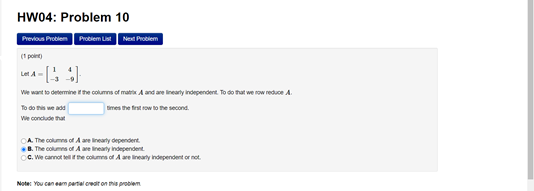 Solved HW04: Problem 10 Previous Problem Problem List Next | Chegg.com