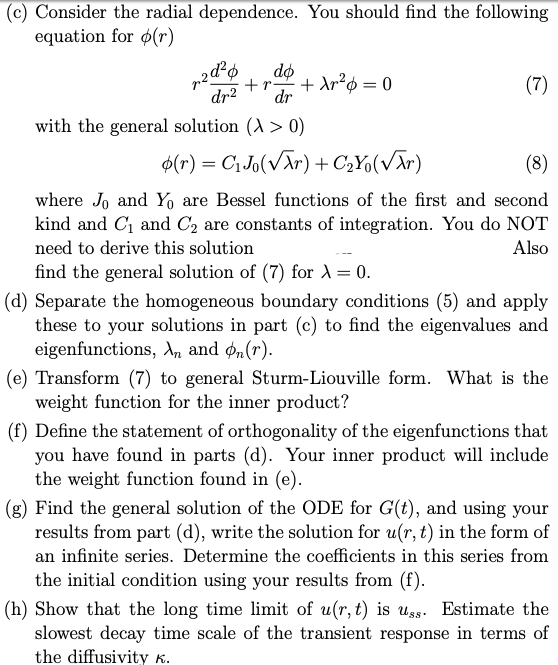 Solved 1. Unsteady heat conduction in a disk Consider the | Chegg.com