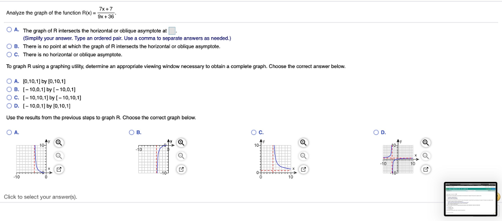 Solved 7x 7 Analyze The Graph Of The Function Rx 9x36 If 5663