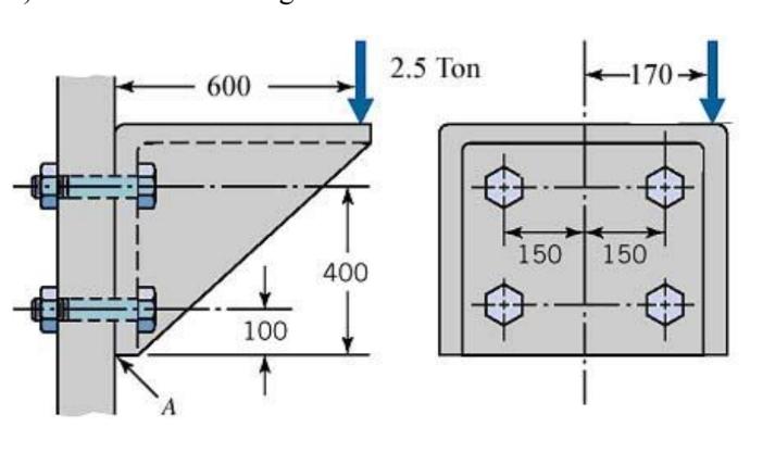 Solved Shown in figure is a cantilever bracket, using 4 | Chegg.com