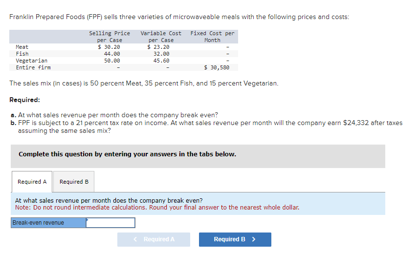 Solved Franklin Prepared Foods (FPF) sells three varieties | Chegg.com
