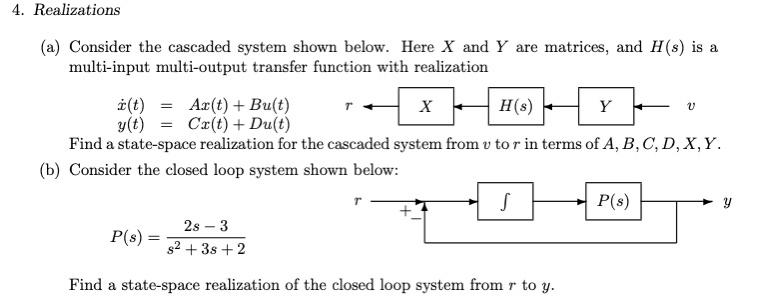 Solved (a) Consider the cascaded system shown below. Here X | Chegg.com