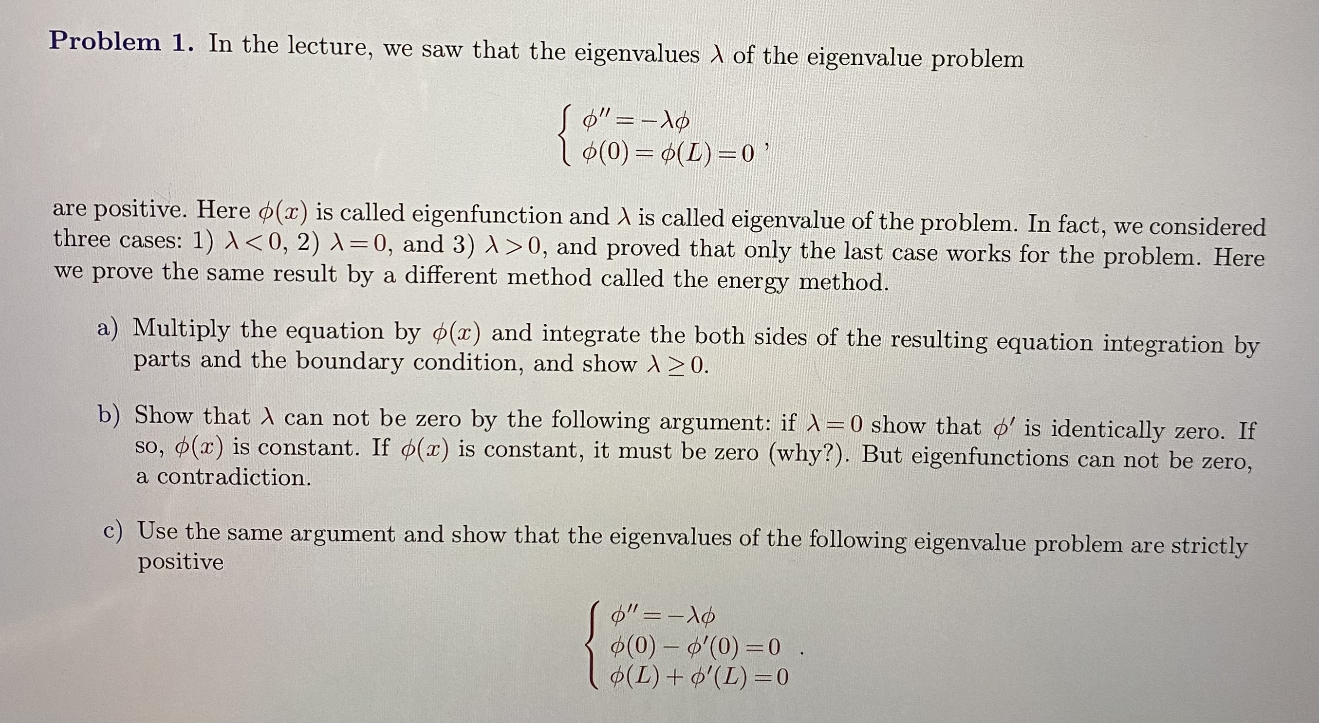 Solved Problem 1. In the lecture, we saw that the | Chegg.com