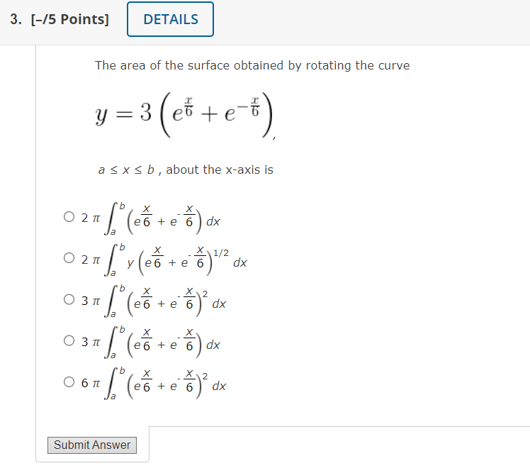 Solved The arc length of the curve y=ln(ex+1ex−1) from x=1 | Chegg.com