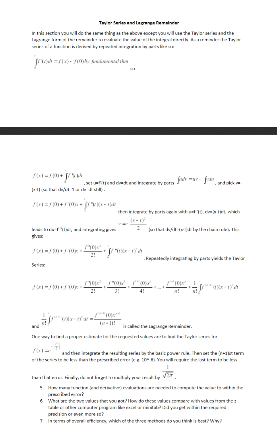 Solved Taylor Series and Lagrange Remainder In this section | Chegg.com