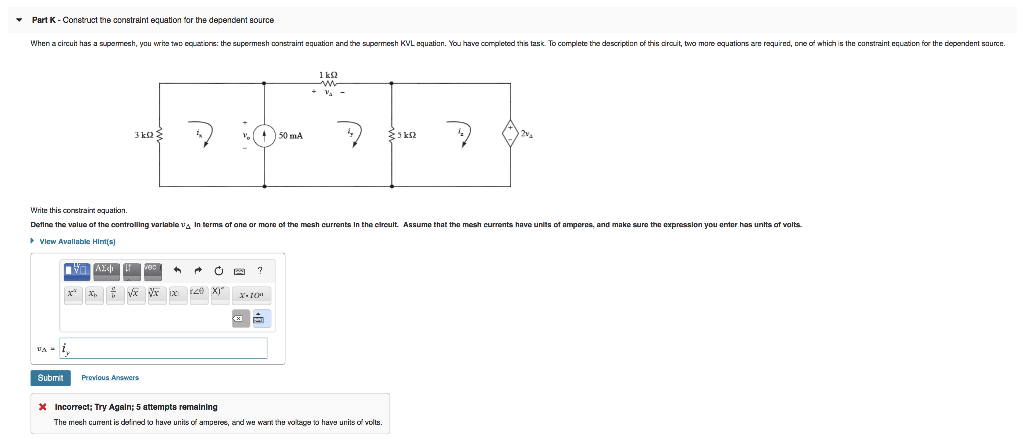 Solved Part K Construct The Constraint Equation For The