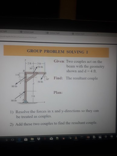 Solved GROUP PROBLEM SOLVING I 2-3ft Given: Two couples act | Chegg.com