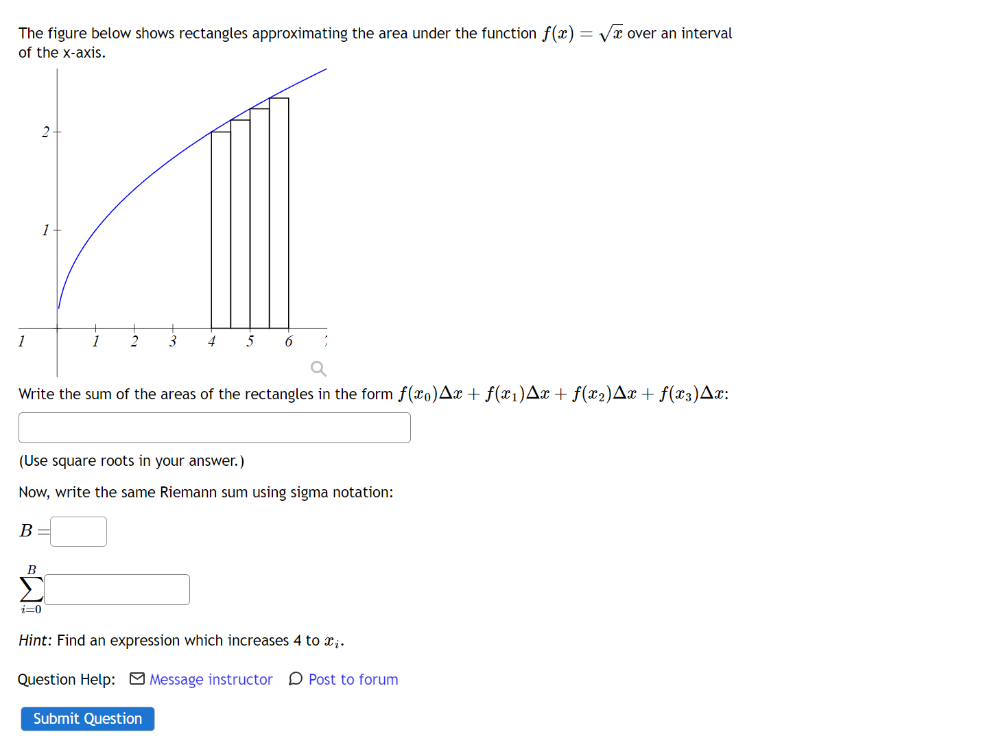 Solved The figure below shows rectangles approximating the | Chegg.com