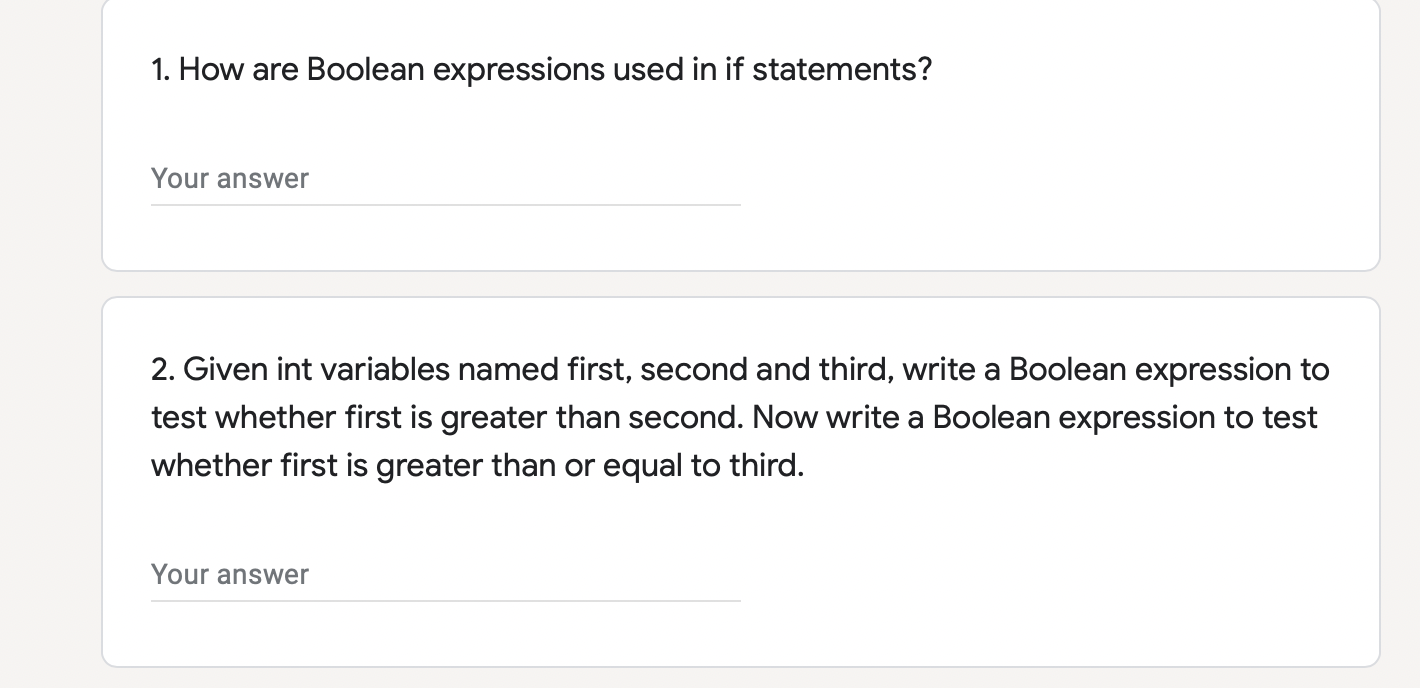 Solved 1. How are Boolean expressions used in if statements? | Chegg.com