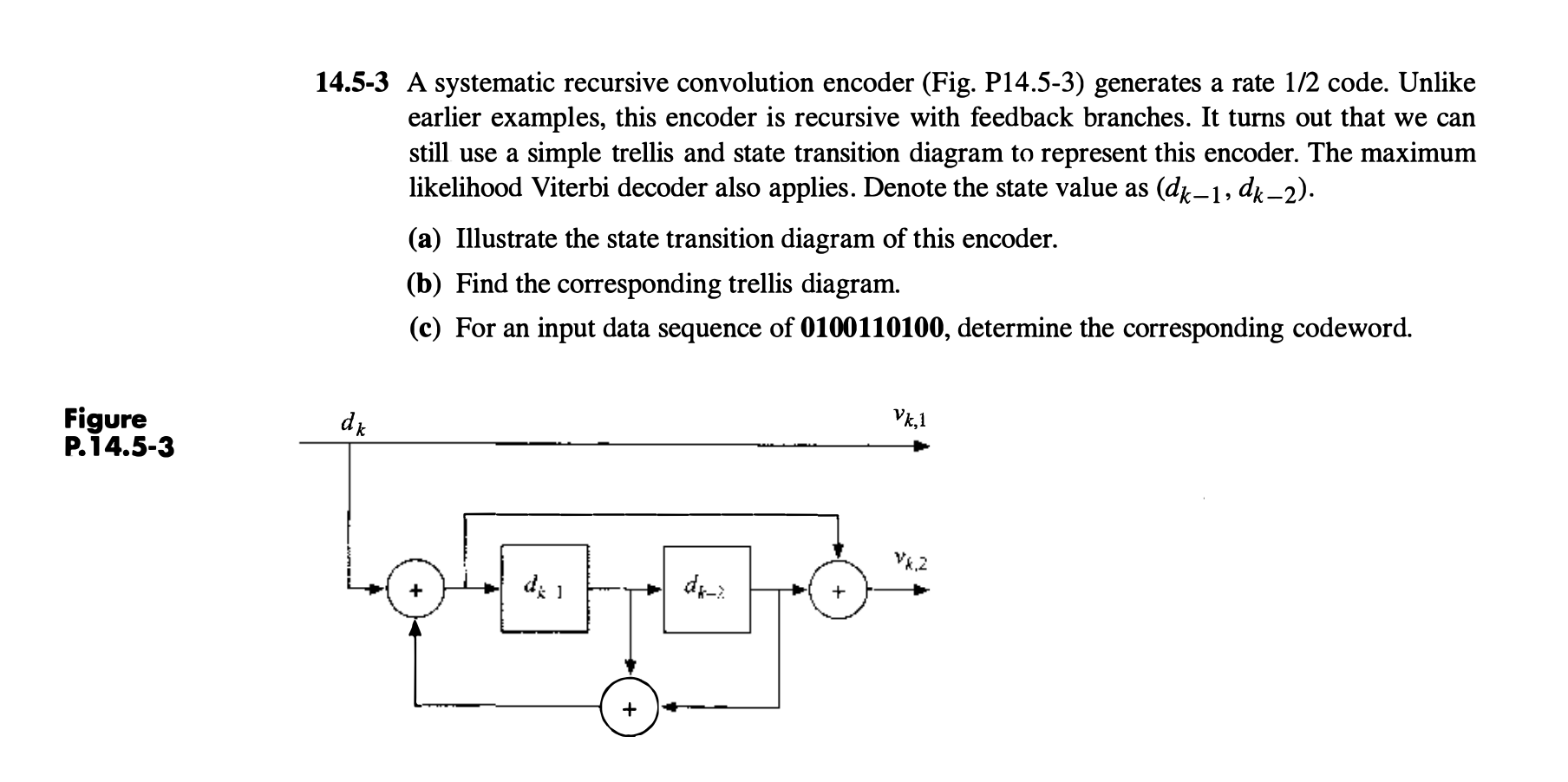 ( 14.5-3 A systematic recursive convolution encoder | Chegg.com