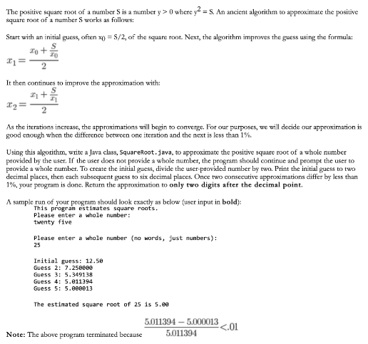 Solved The positive square root of a number S is a number | Chegg.com
