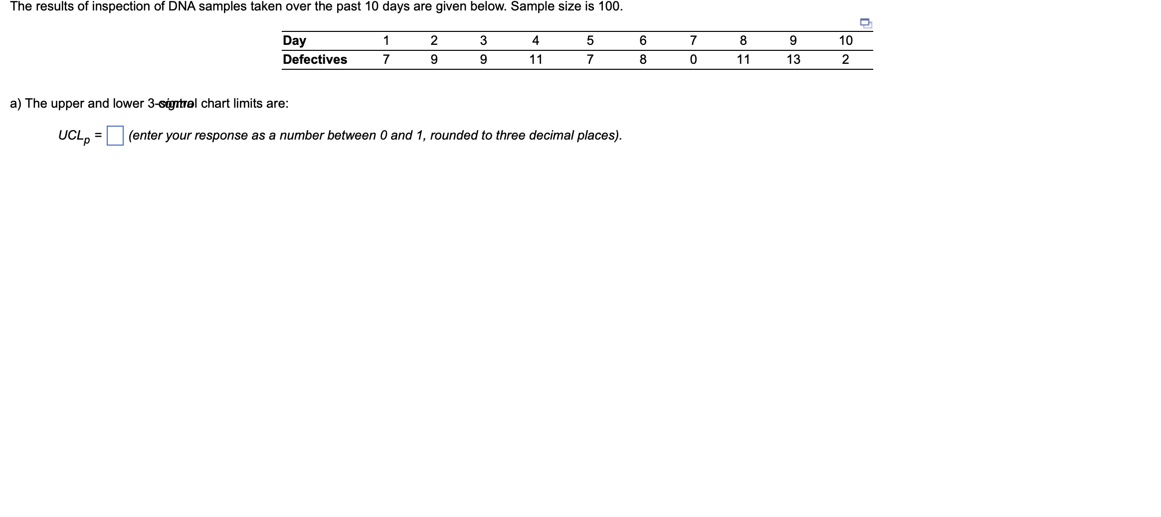 Solved a) The upper and lower 3-signtrel chart limits are: | Chegg.com
