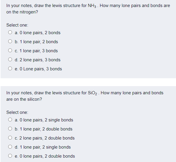 Solved In your notes, draw the lewis structure for NH3 . How | Chegg.com