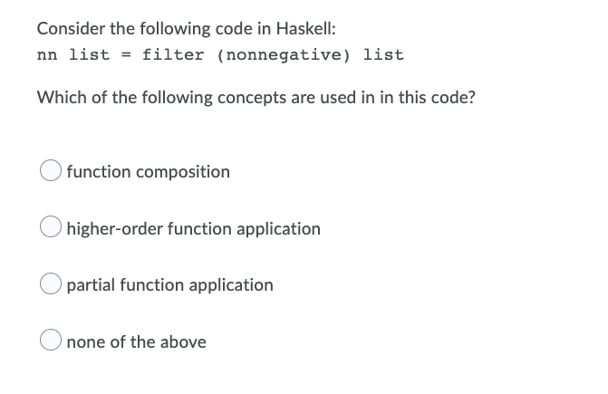 Solved Consider the following code in Haskell: | Chegg.com