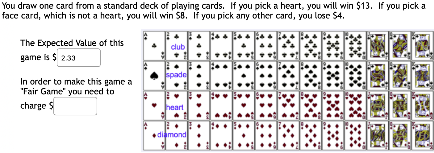 Solved You draw one card from a standard deck of playing | Chegg.com