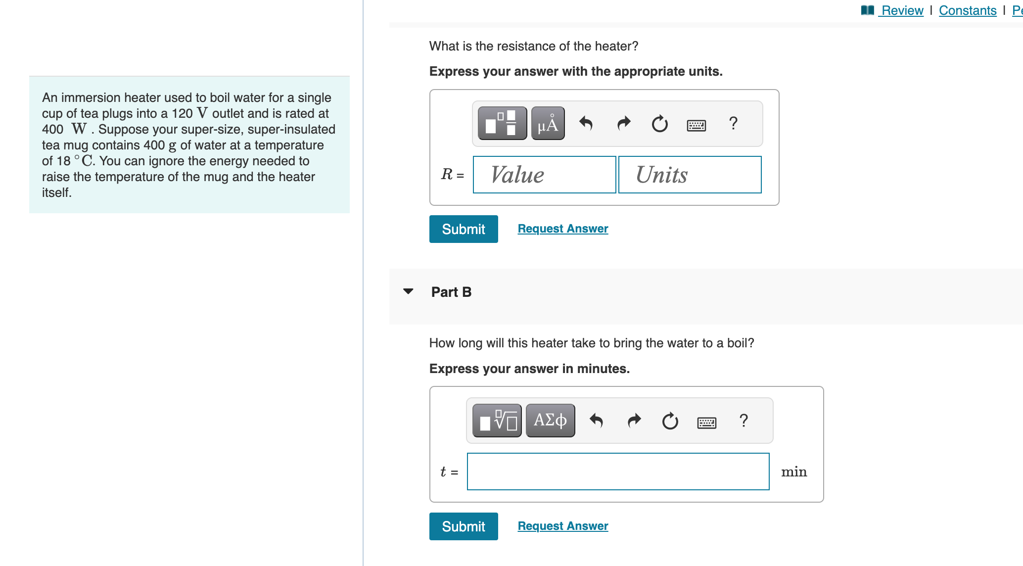 Solved What is the resistance of the heater? Express your | Chegg.com