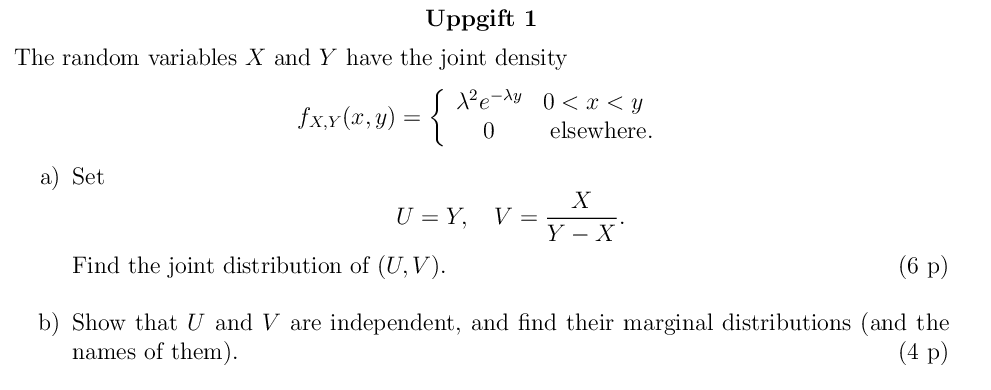 Solved The random variables X and Y have the joint density | Chegg.com